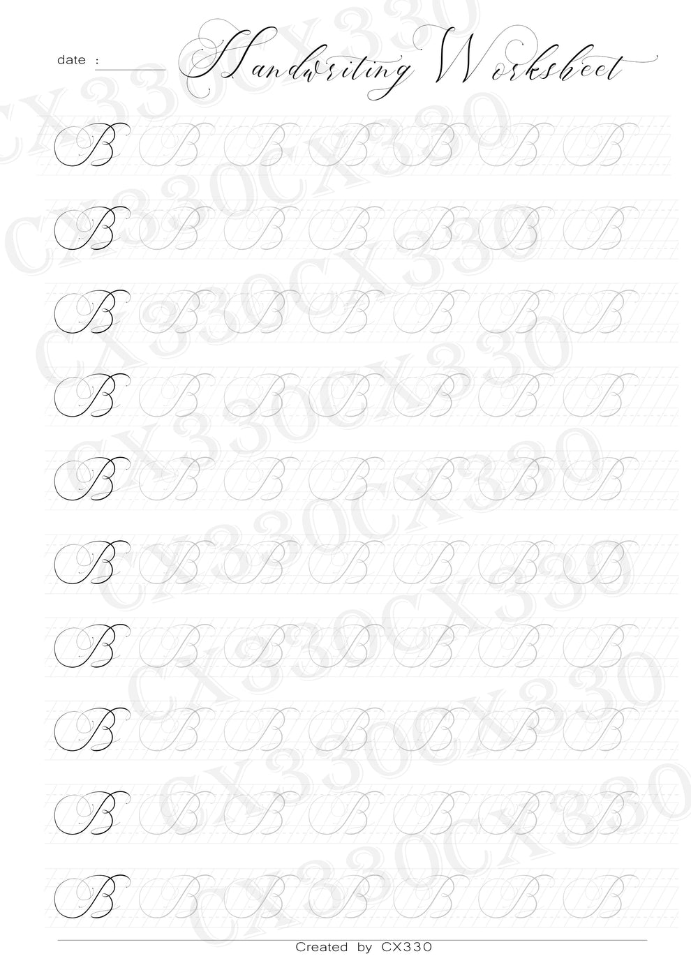 Handlettering Practice Sheets Practice Worksheets – CX330 Studio